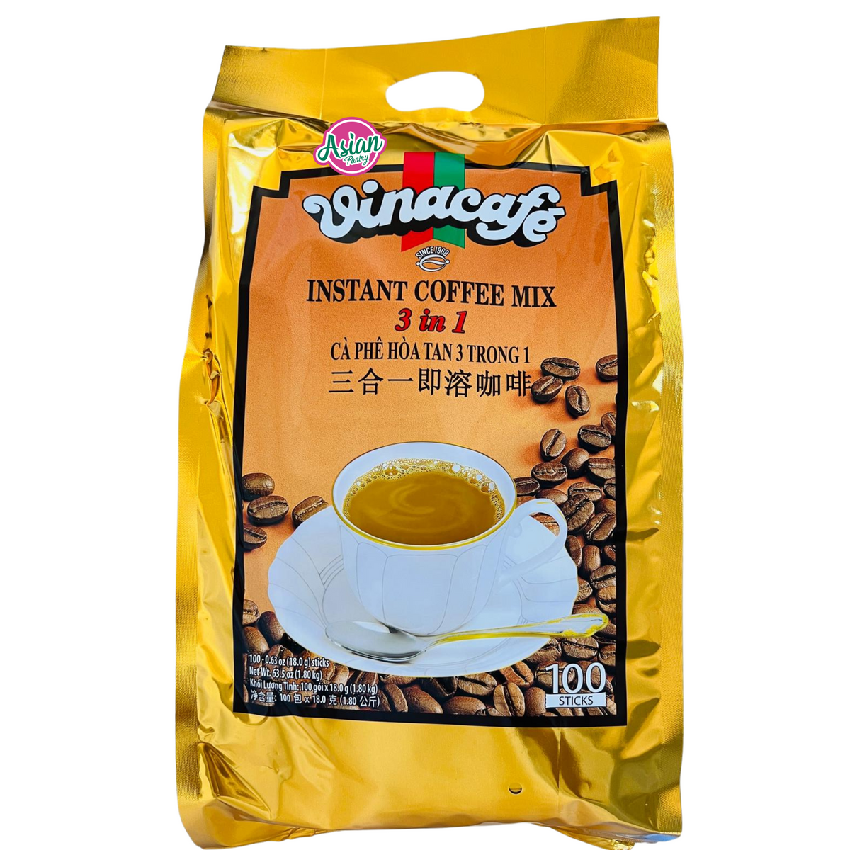 Vinacafe Gold Instant Coffee Mix 3in1 (100sticks) 1.8kg (BBD: 05/12/20 ...