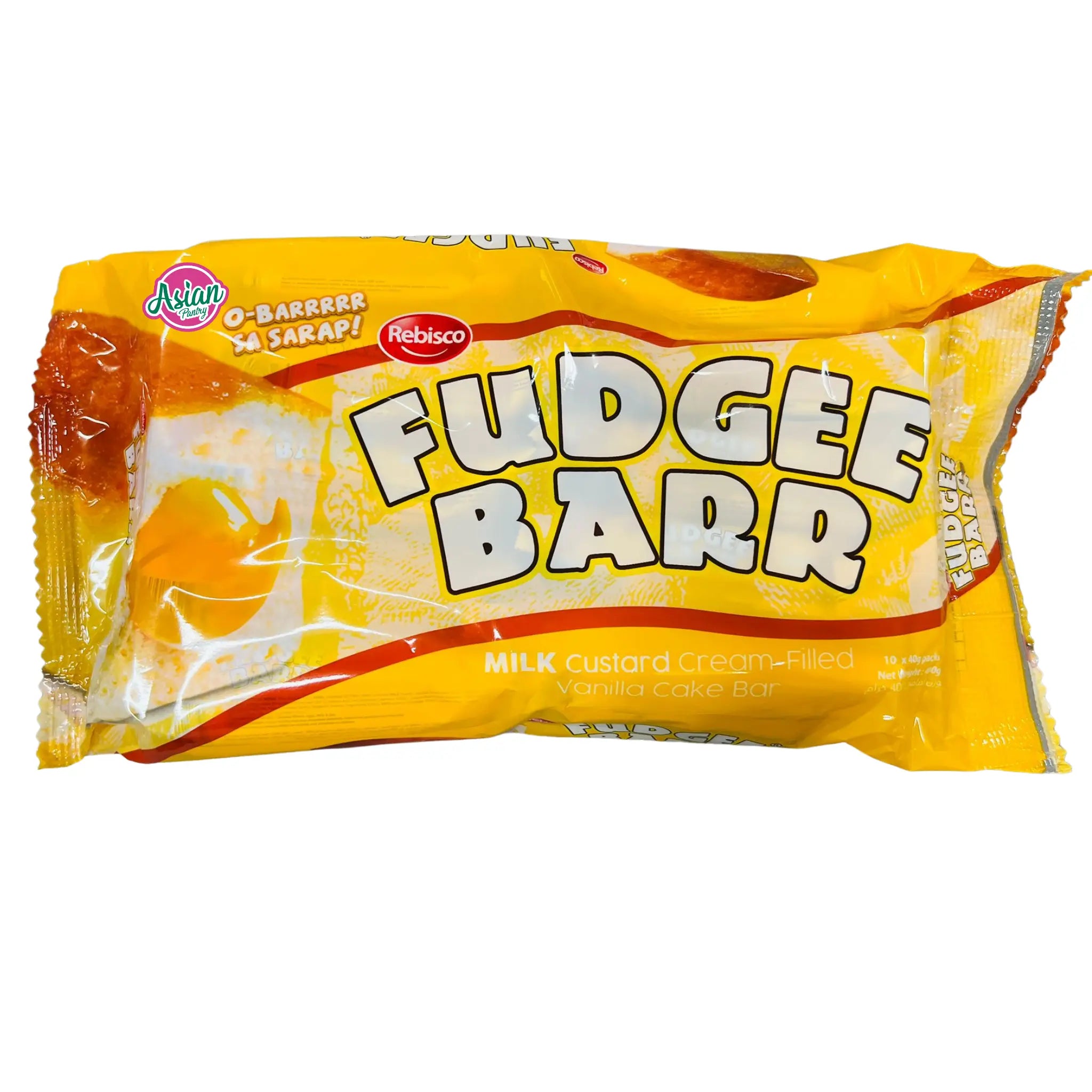 Rebisco Fudgee Barr Milk Custard Cream-Filled Vanilla Cake Bar
