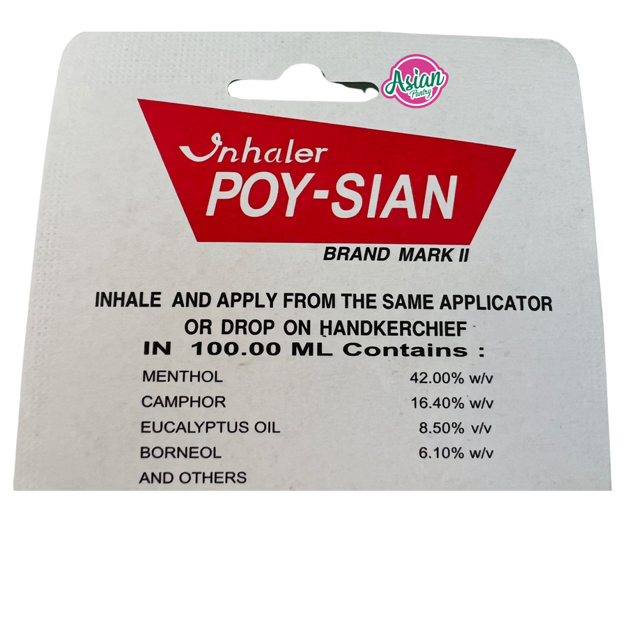 Poy sian Mark II Menthol Aromatherapy Nasal Inhaler – Asian Pantry