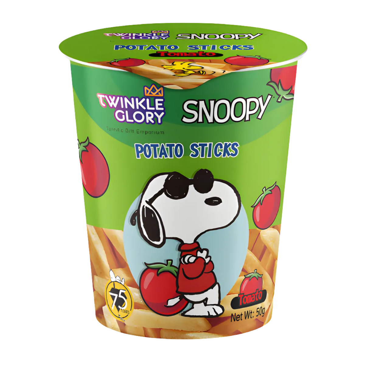 Twinkle Glory Snoopy Potato Snacks Tomato Flavour 50g (BBD: 29/03/2026 ...