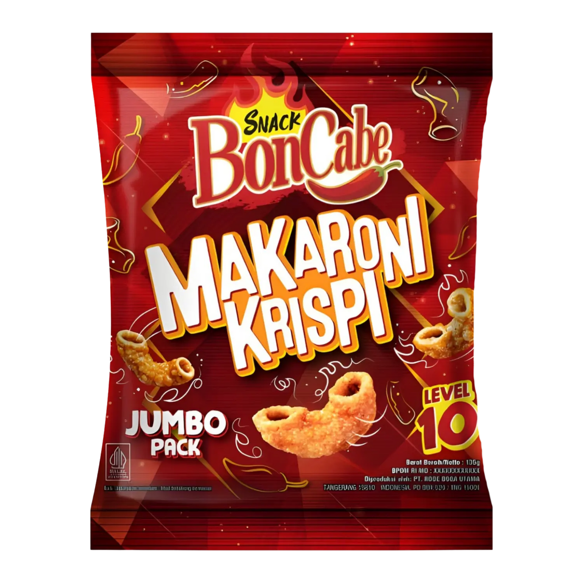 Kobe BonCabe Makaroni Krispi Macaroni Snack Level 10 Jumboo Pack 135g ...