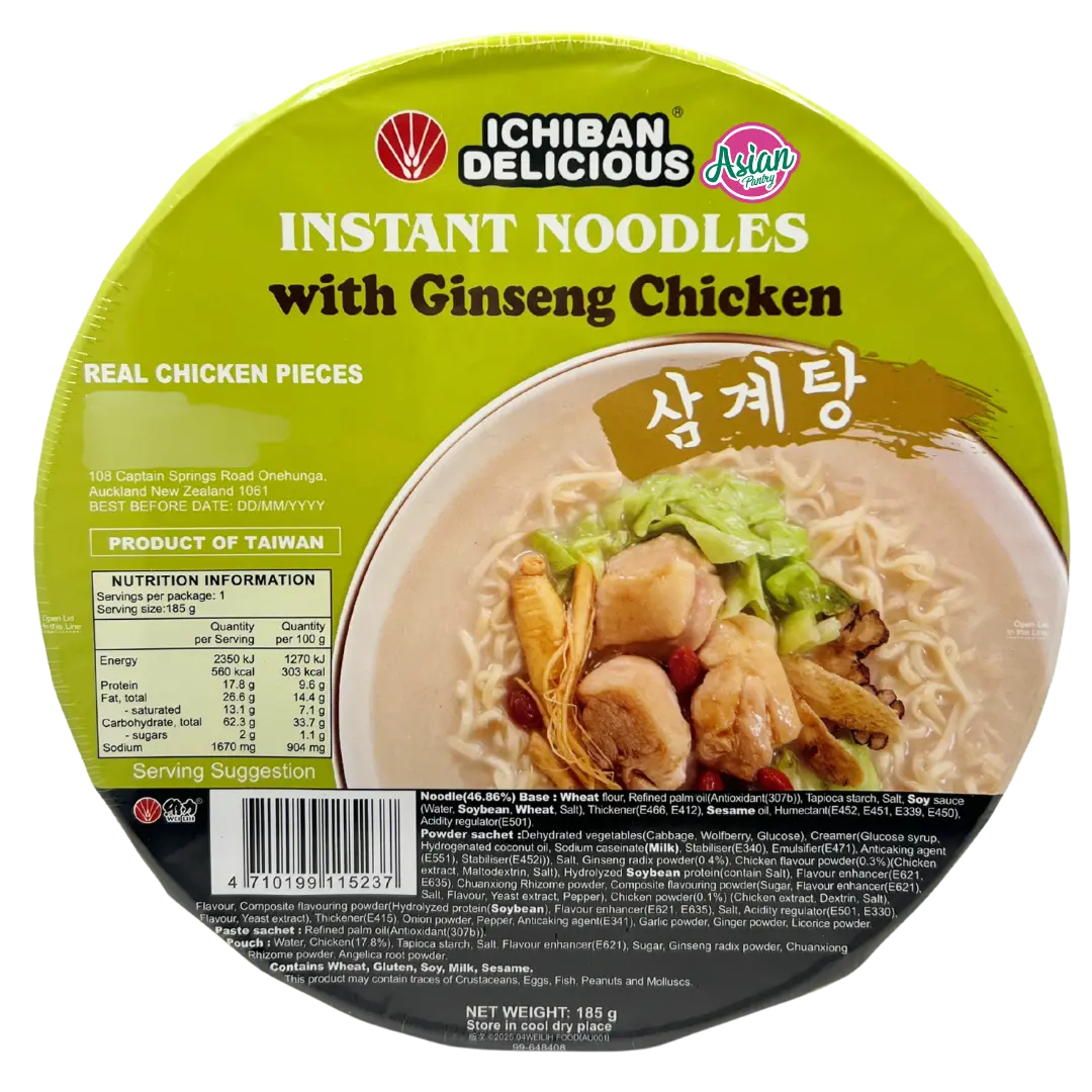 Ichiban Delicious Instant Noodles with Ginseng Chicken 185g – Asian Pantry