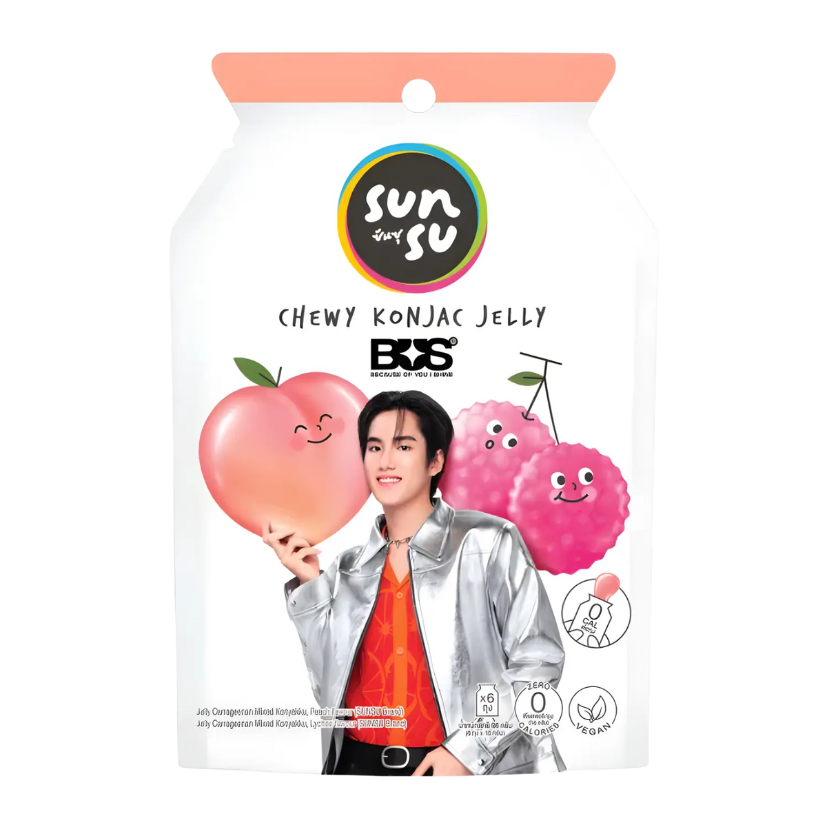 Sunsu Chewy Konjac Jelly Peach & Lychee Flavour Zero Calorie 96g ...