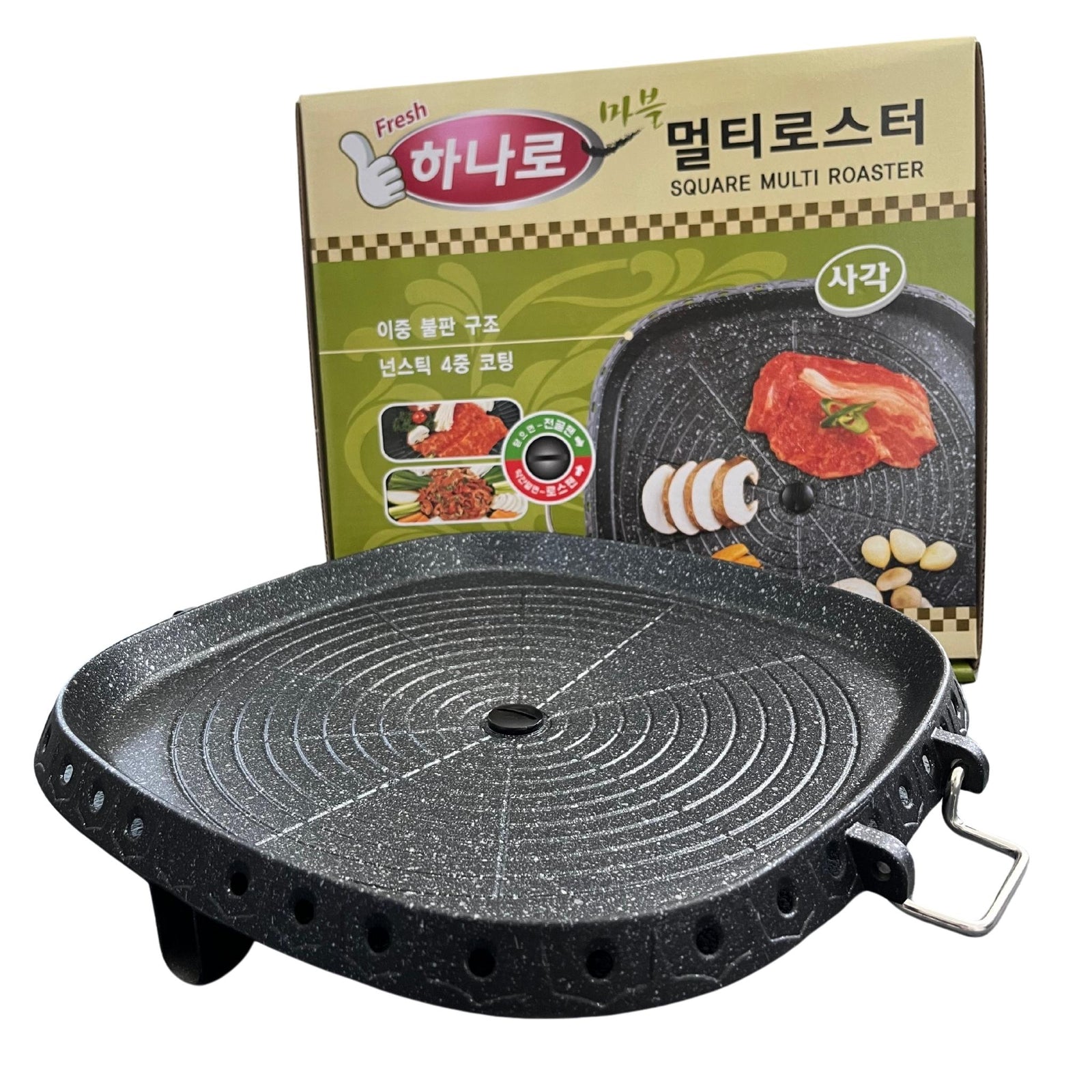 Hanaro Korean BBQ Grill Pan Platinum (Square) 1240g - Asian Pantry ...